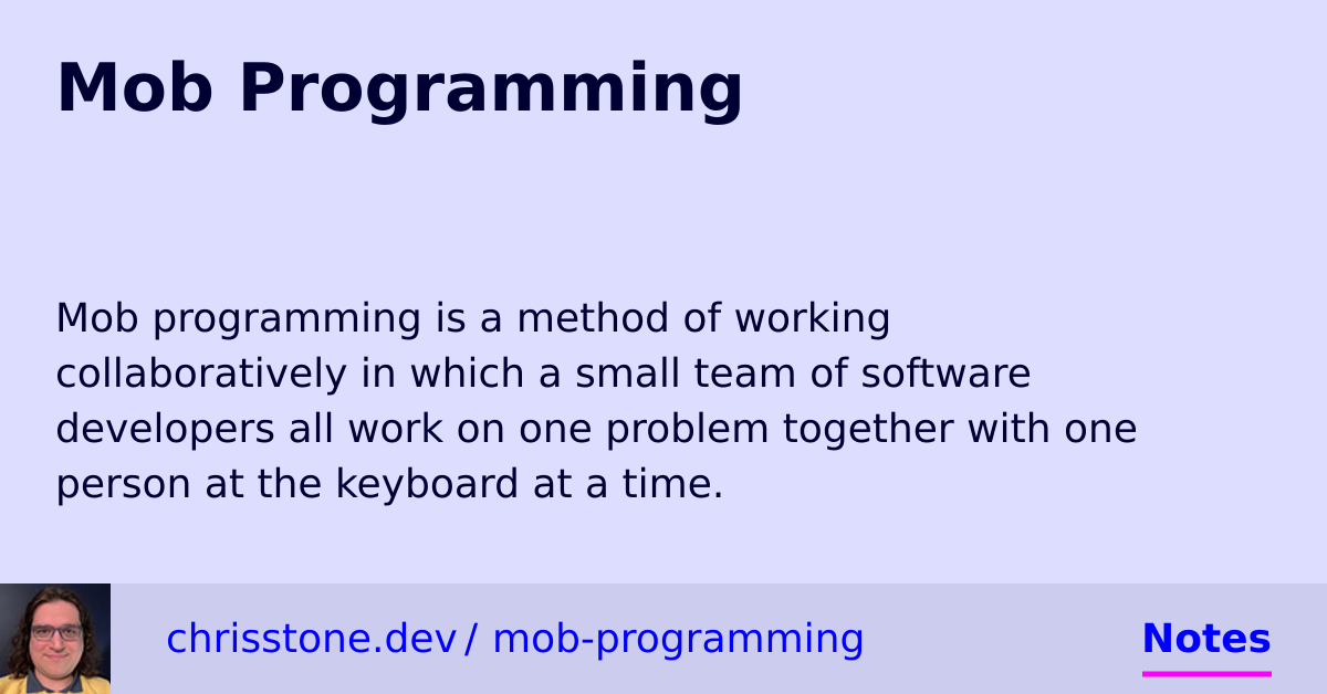 Mob Programming - Chris Stone